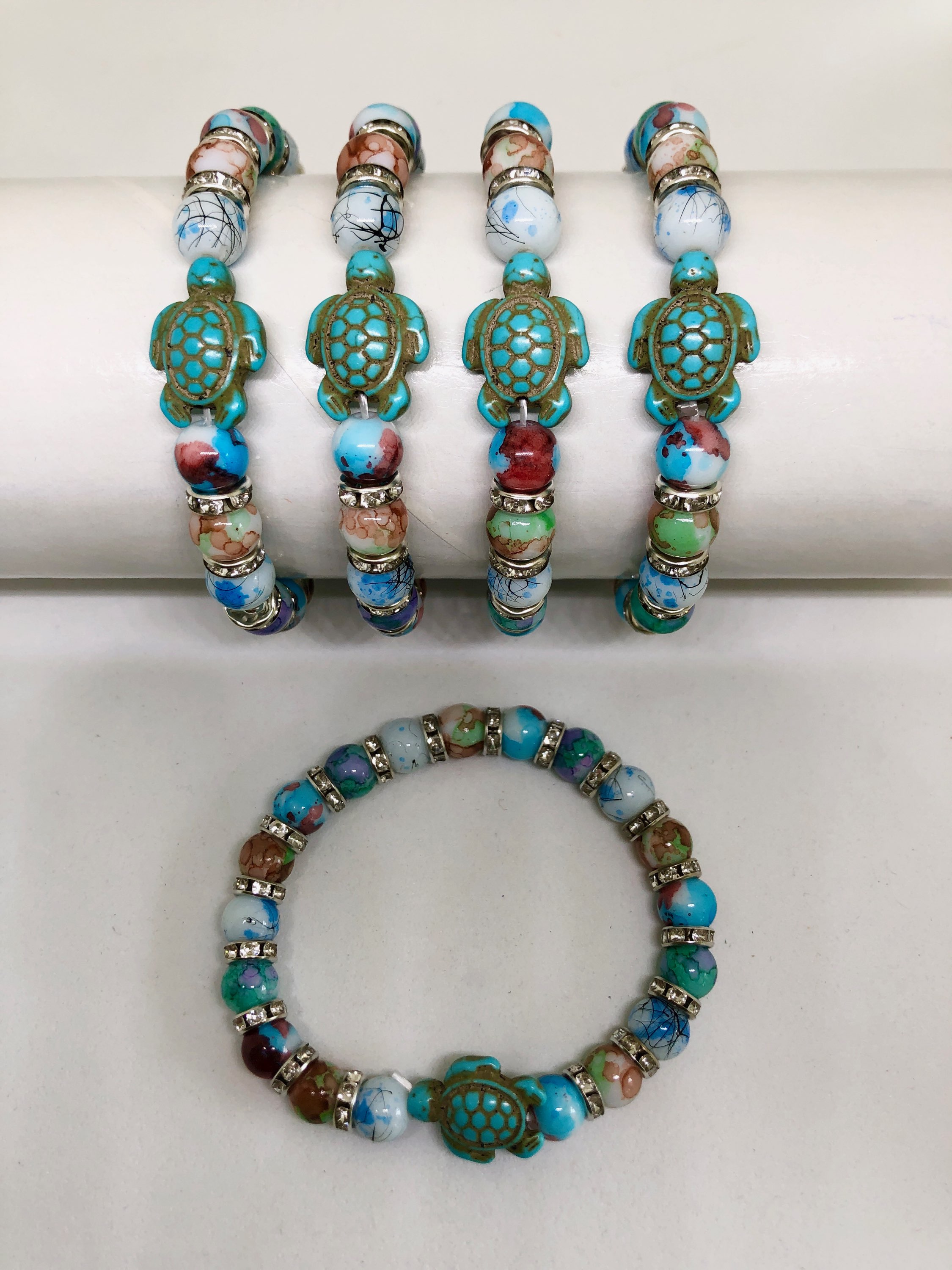 Wholesale Fashion Jewelry in Florida - turquoise turtle with glass beads and rhinestones on ...